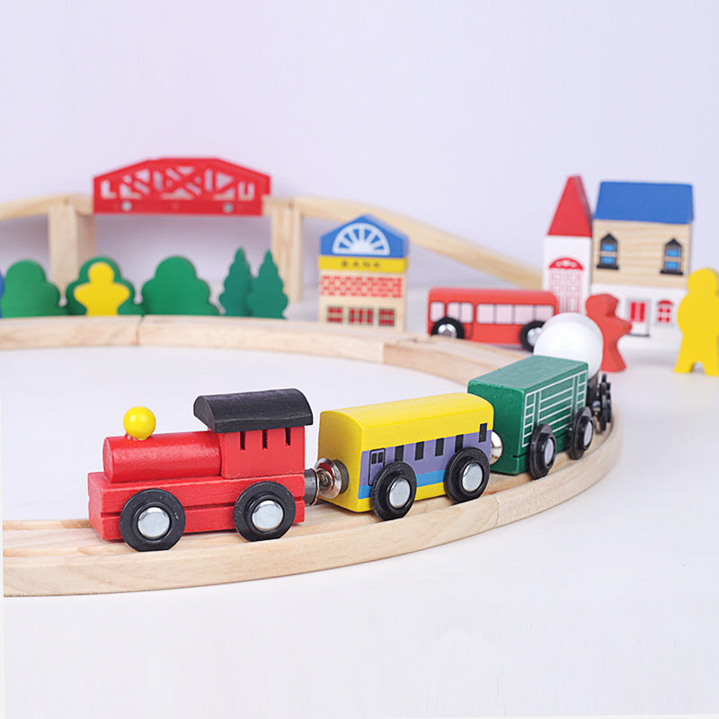 Wooden Train Track Set (100pcs) – Baby Castle Australia
