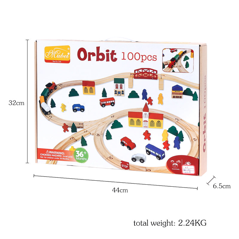 Wooden Train Track Set (100pcs) – Baby Castle Australia